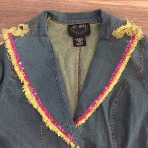 Ashro | Jackets & Coats | Ashro Denim Mixed Materials Jacket | Poshmark